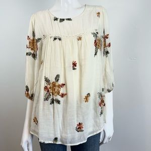 fig and flower | Tops | Anthropologie Fig And Flower 34 Sleeve Floral ...
